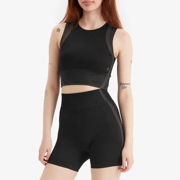 On Studo Knit Crop Top - Black/eclipse