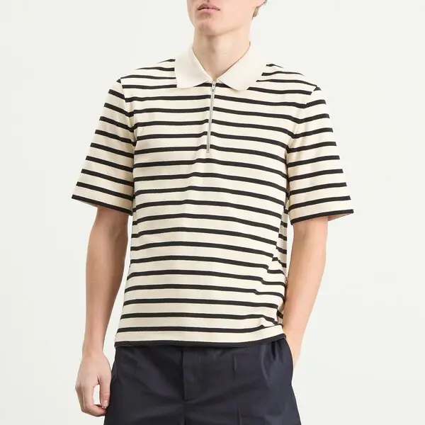 JIL SANDER Stripe Short Sleeve Polo