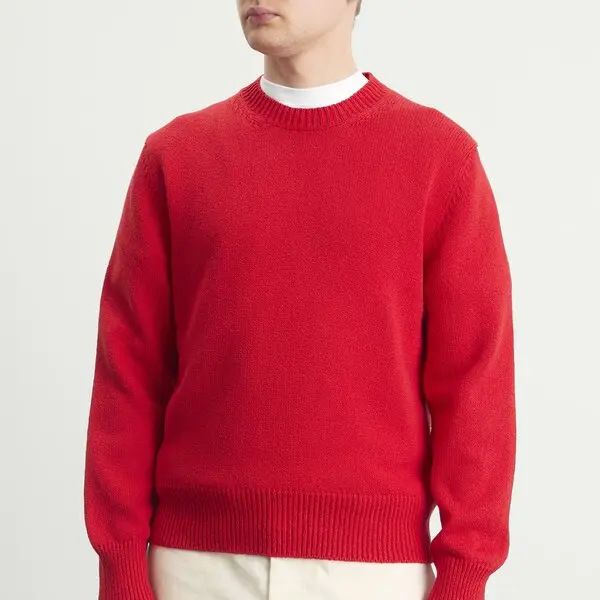 JIL SANDER Textured Cotton Crew Neck Jumper