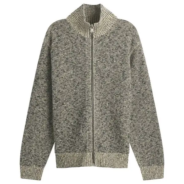 JIL SANDER Speckled Mouline Zip Up Jumper - Pollen