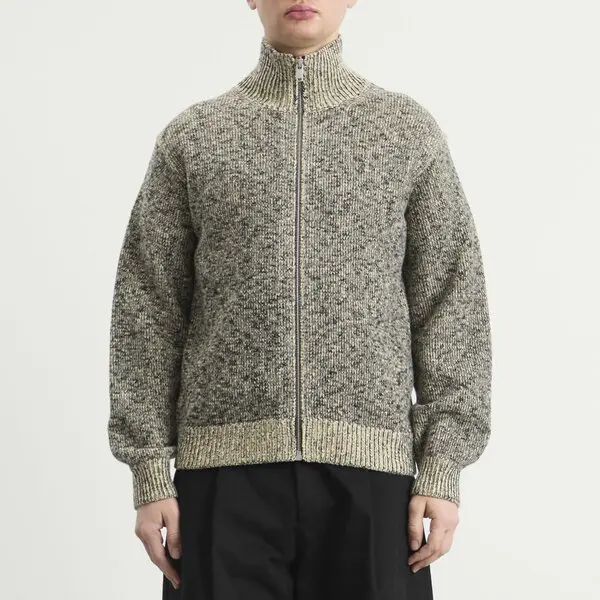 JIL SANDER Speckled Mouline Zip Up Jumper