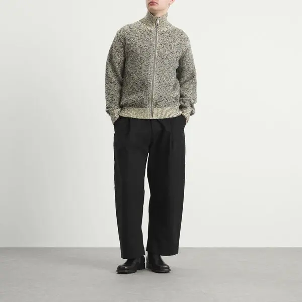 JIL SANDER Speckled Mouline Zip Up Jumper