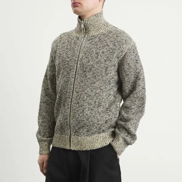 JIL SANDER Speckled Mouline Zip Up Jumper