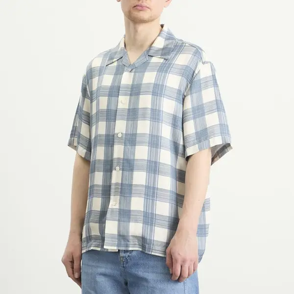 JIL SANDER Boxy Fit Short Sleeve Shirt Check Shirt