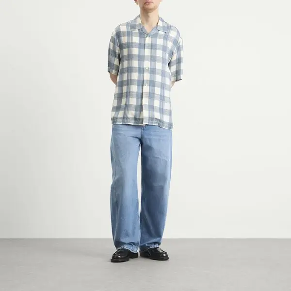 JIL SANDER Boxy Fit Short Sleeve Shirt Check Shirt