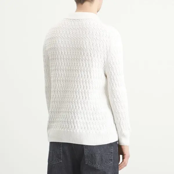 CARTER YOUNG Cable Polo Sweater