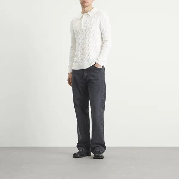 CARTER YOUNG Cable Polo Sweater