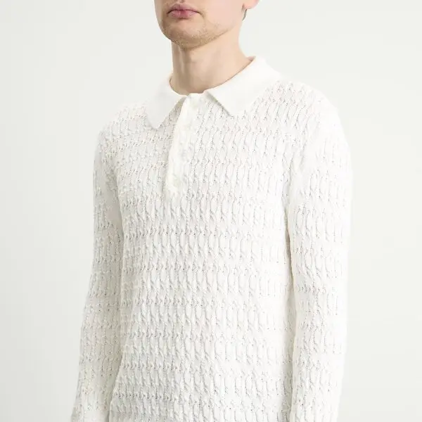 CARTER YOUNG Cable Polo Sweater