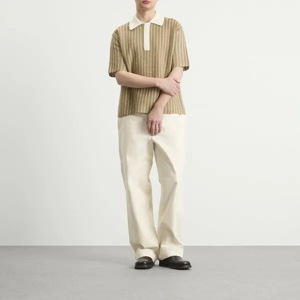 JIL SANDER Cotton Bi-colour Net Stitch Polo