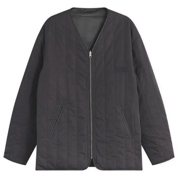MAISON MARGIELA Light Padded Collarless Jacket - Black/black