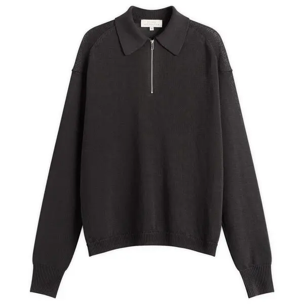 Studio Nicholson Heddy Zip Up Jumper - Black Grape
