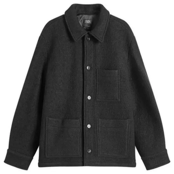 A.p.c. Emile Felted Wool Chore Jacket - Black