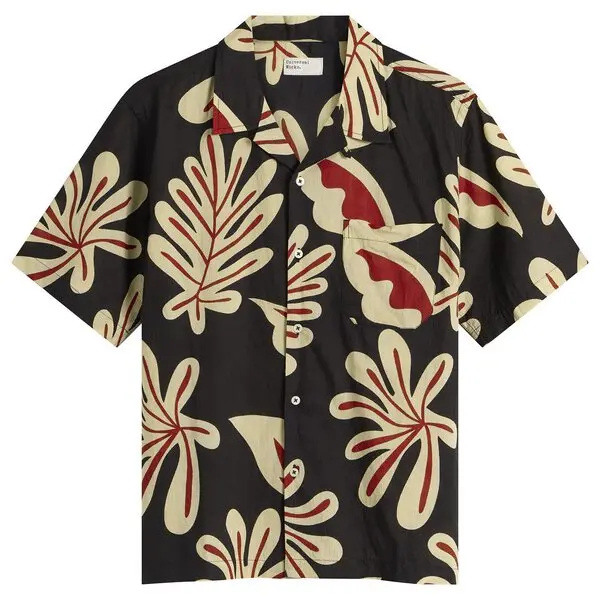 Universal Works Baja Print Road Shirt - Black