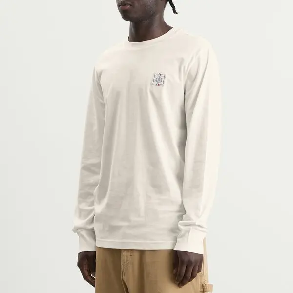 Moncler Long Sleeve Cotton T-shirt - White