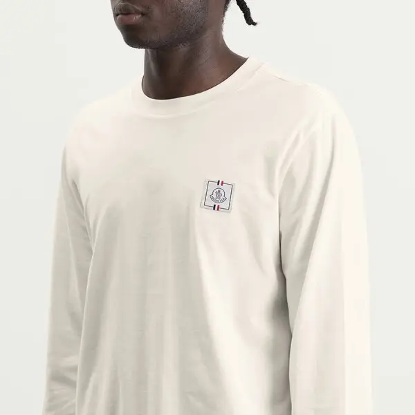 Moncler Long Sleeve Cotton T-shirt - White