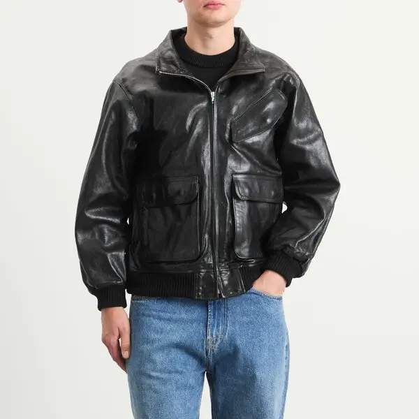 Auralee Lamb Leather Zip Blouson