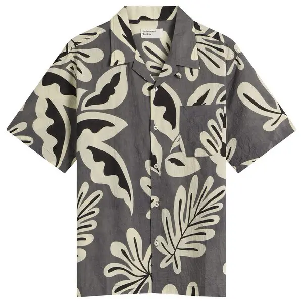 Universal Works Baja Print Road Shirt - Grey