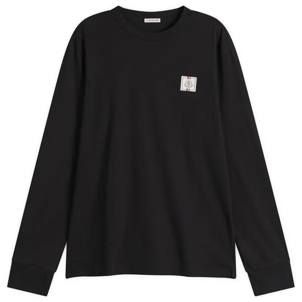 Moncler Long Sleeve Cotton T-shirt - Black