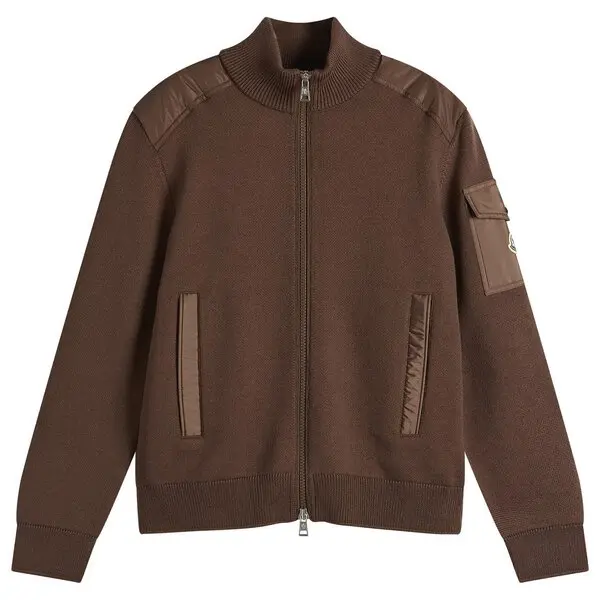 Moncler Hybrid Wool Zip Through - Brown
