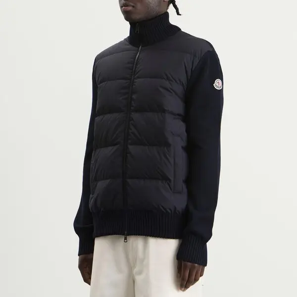 Moncler Hybrid Padded Front Wool Zip Jacket