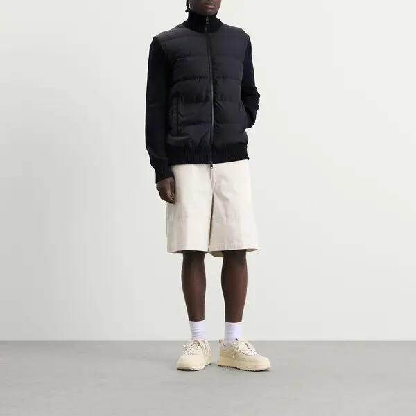 Moncler Hybrid Padded Front Wool Zip Jacket