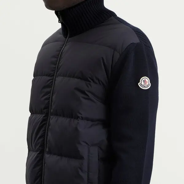 Moncler Hybrid Padded Front Wool Zip Jacket