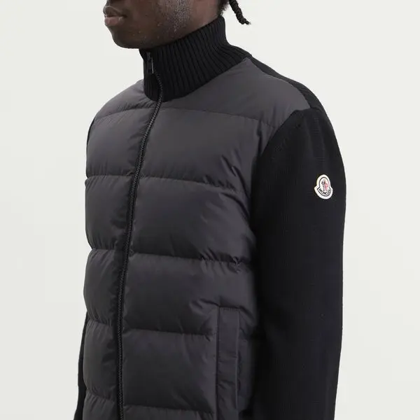 Moncler Hybrid Padded Front Wool Zip Jacket