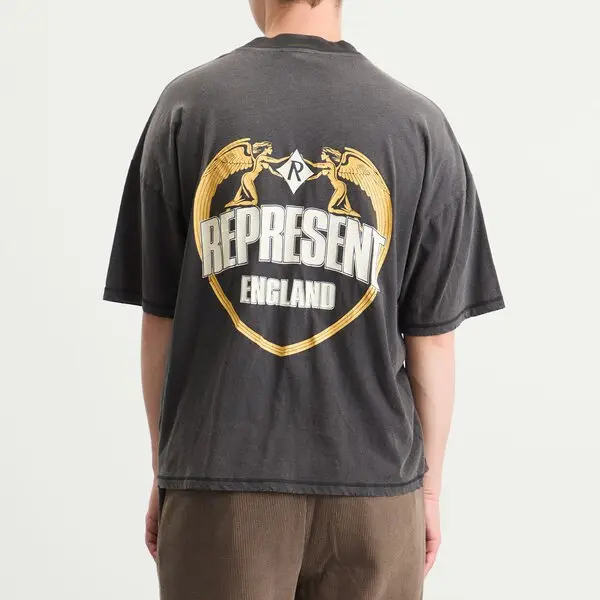REPRESENT Angel Border T-shirt - Stained Black