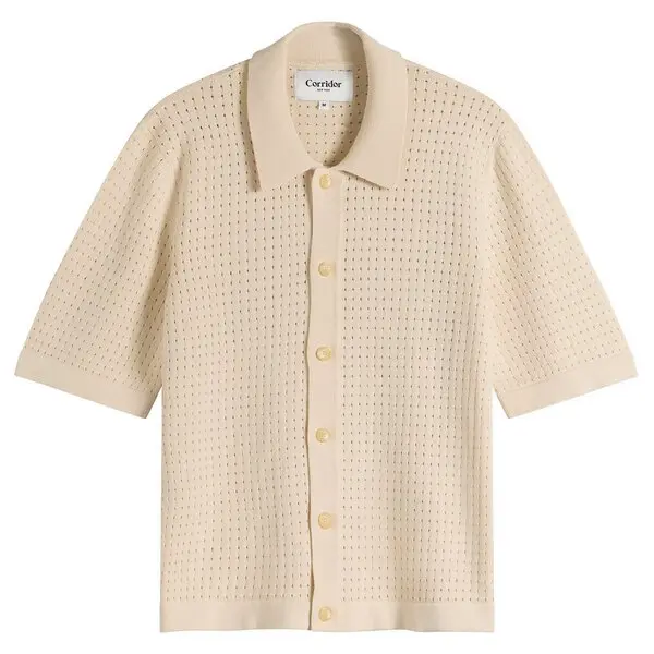 CORRIDOR Pointelle Knit Shirt - Natural