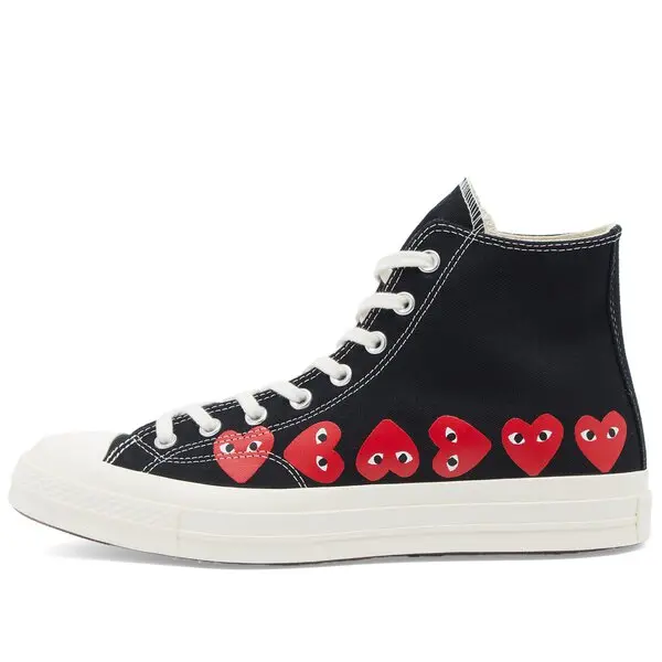 Play Comme Des Garcon X Converse Multi Heart High Sneaker - Black