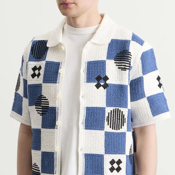 WAX LONDON Porto Square Crochet Shirt