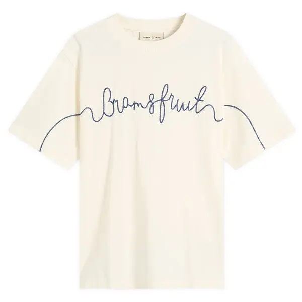 BRAM'S FRUIT Garden Hose Chain Stitch T-shirt - White