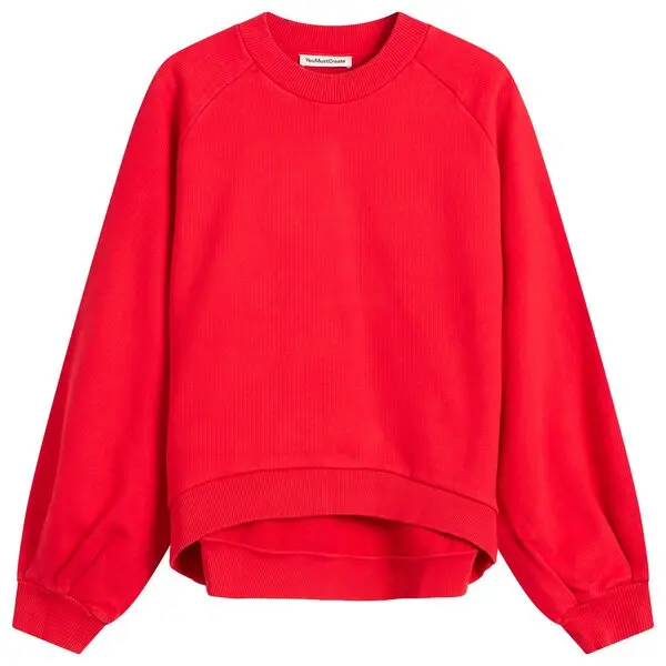 You Must Create Bellow Sleeve Sweatshirt - Red