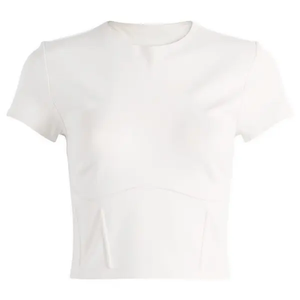 Nike X Skims Matte Corset Short Sleeve Crop Top - Ivory
