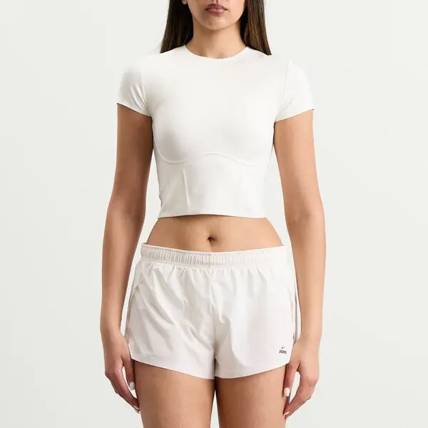 Nike X Skims Matte Corset Short Sleeve Crop Top - Ivory