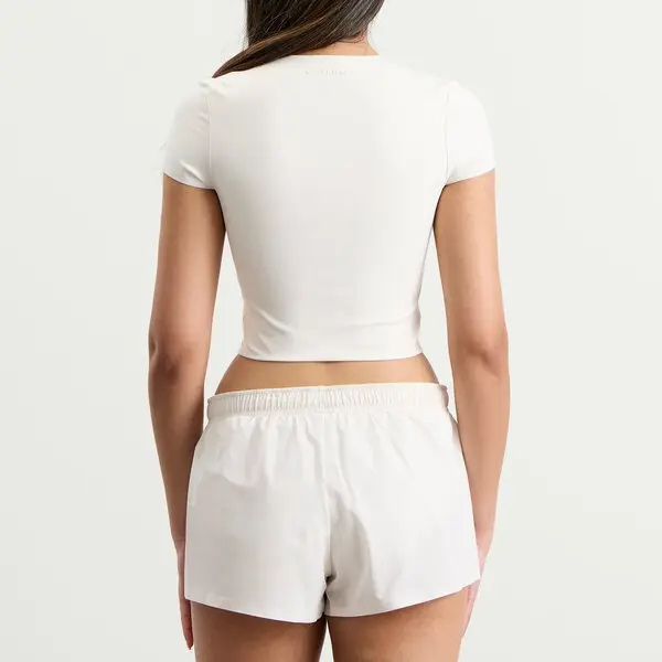 Nike X Skims Matte Corset Short Sleeve Crop Top - Ivory