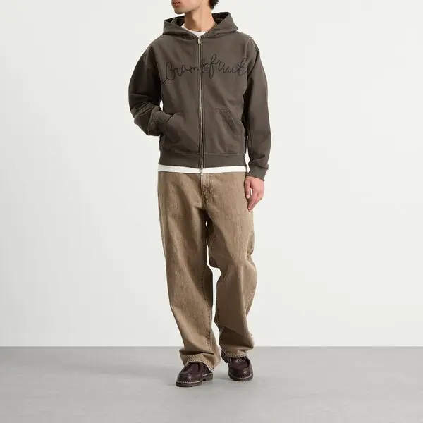 BRAM'S FRUIT Garden Hose Chain Stitch Zip Hoodie