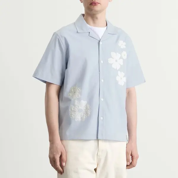 WAX LONDON Didcot Applique Flowers Vacation Shirt