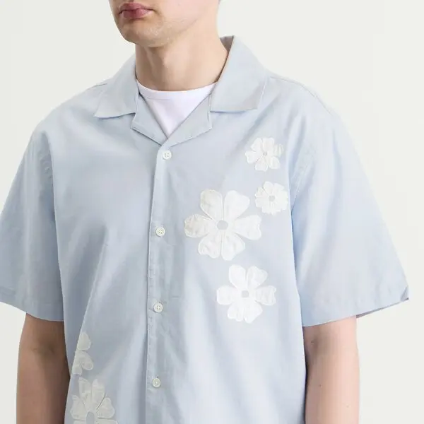 WAX LONDON Didcot Applique Flowers Vacation Shirt