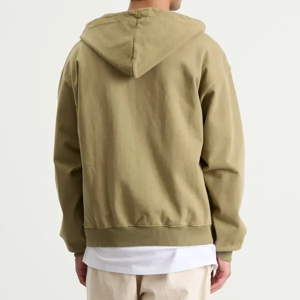 BRAM'S FRUIT Garden Hose Chain Stitch Zip Hoodie - Solid Olive Green