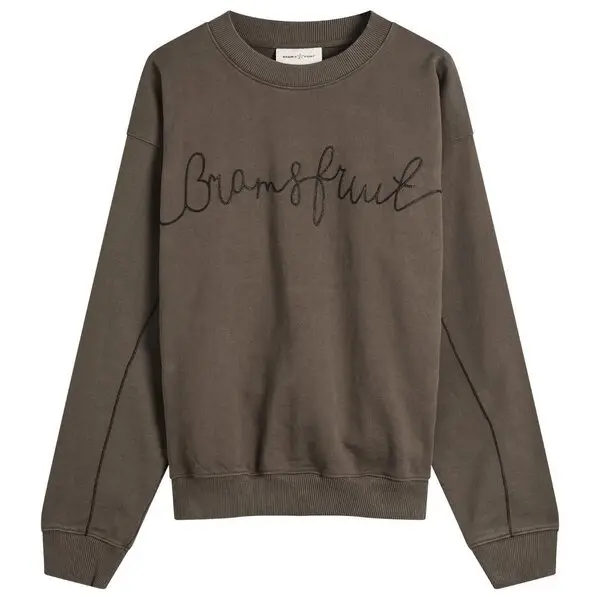 BRAM'S FRUIT Garden Hose Chain Stitch Crewneck Sweatshirt - Solid Charcoal