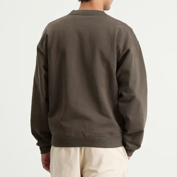 BRAM'S FRUIT Chain Stitch Crewneck Sweatshirt - Solid Charcoal