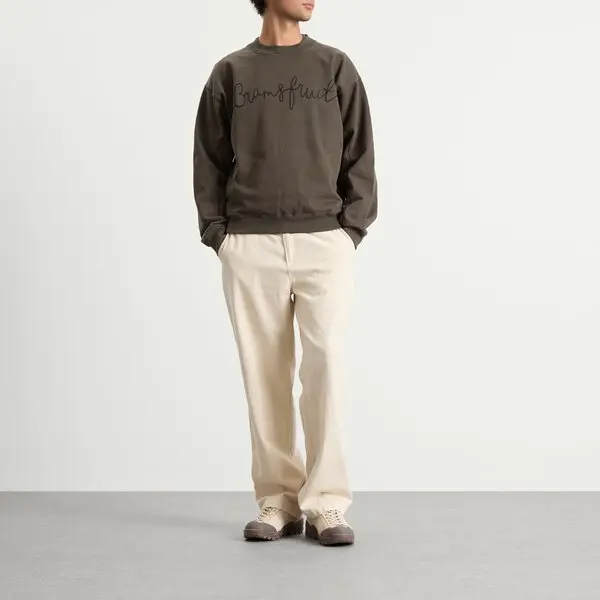 BRAM'S FRUIT Chain Stitch Crewneck Sweatshirt - Solid Charcoal