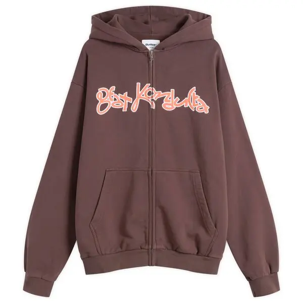BUTTER GOODS Beat Konducta Zip-thru Hood - Washed Chestnut