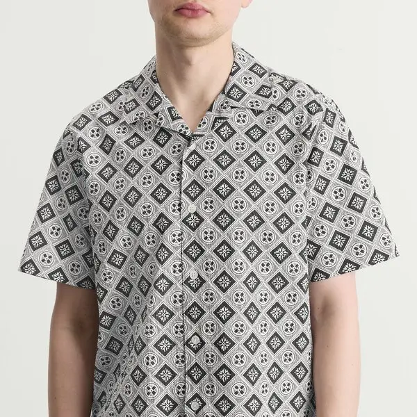 WAX LONDON Didcot Tile Print Vacation Shirt