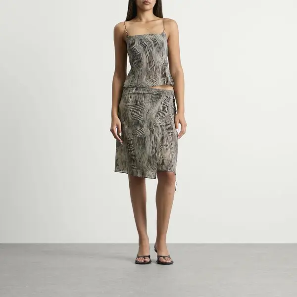 ST. AGNI Savannah Silk Wrap Skirt