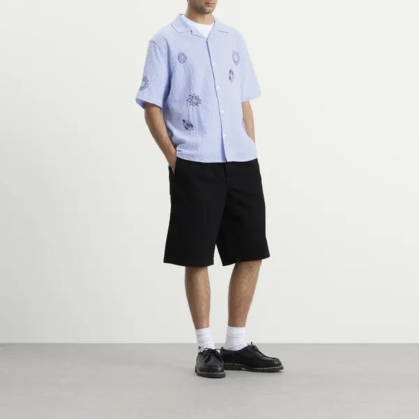 WAX LONDON Didcot Seersucker Doodle Vacation Shirt