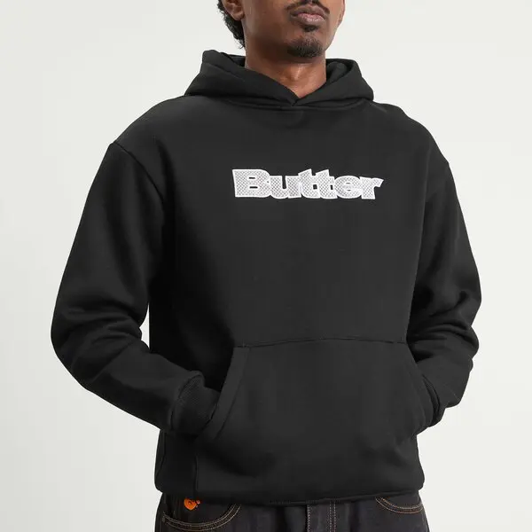 BUTTER GOODS Textured Logo Hoodie - Black