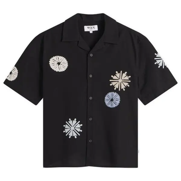 WAX LONDON Didcot Round Applique Vacation Shirt - Black/multi