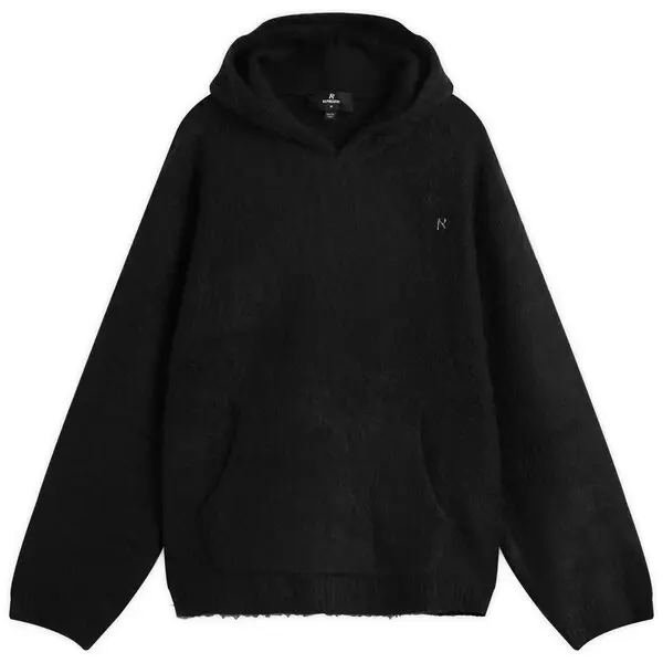REPRESENT Textured Borg Hoodie - Jet Black